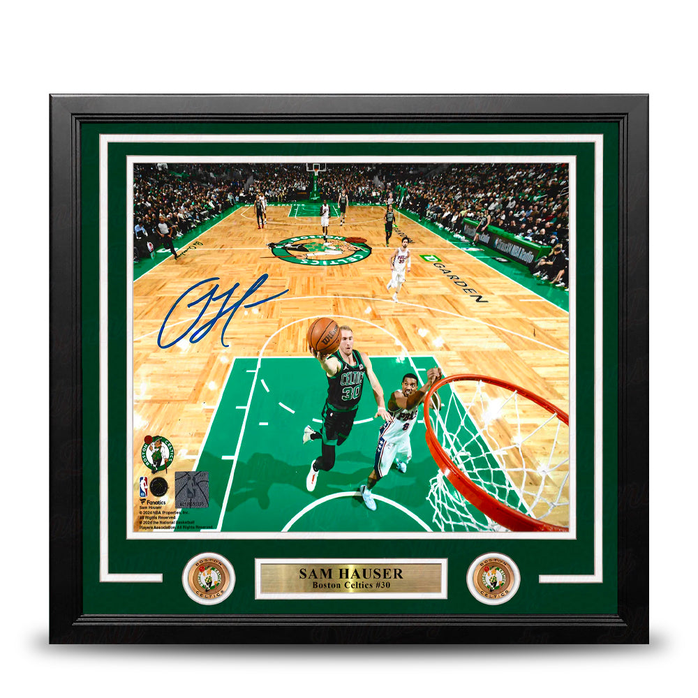 Sam Hauser Rim Cam Boston Celtics Autographed 11" x 14" Framed ...