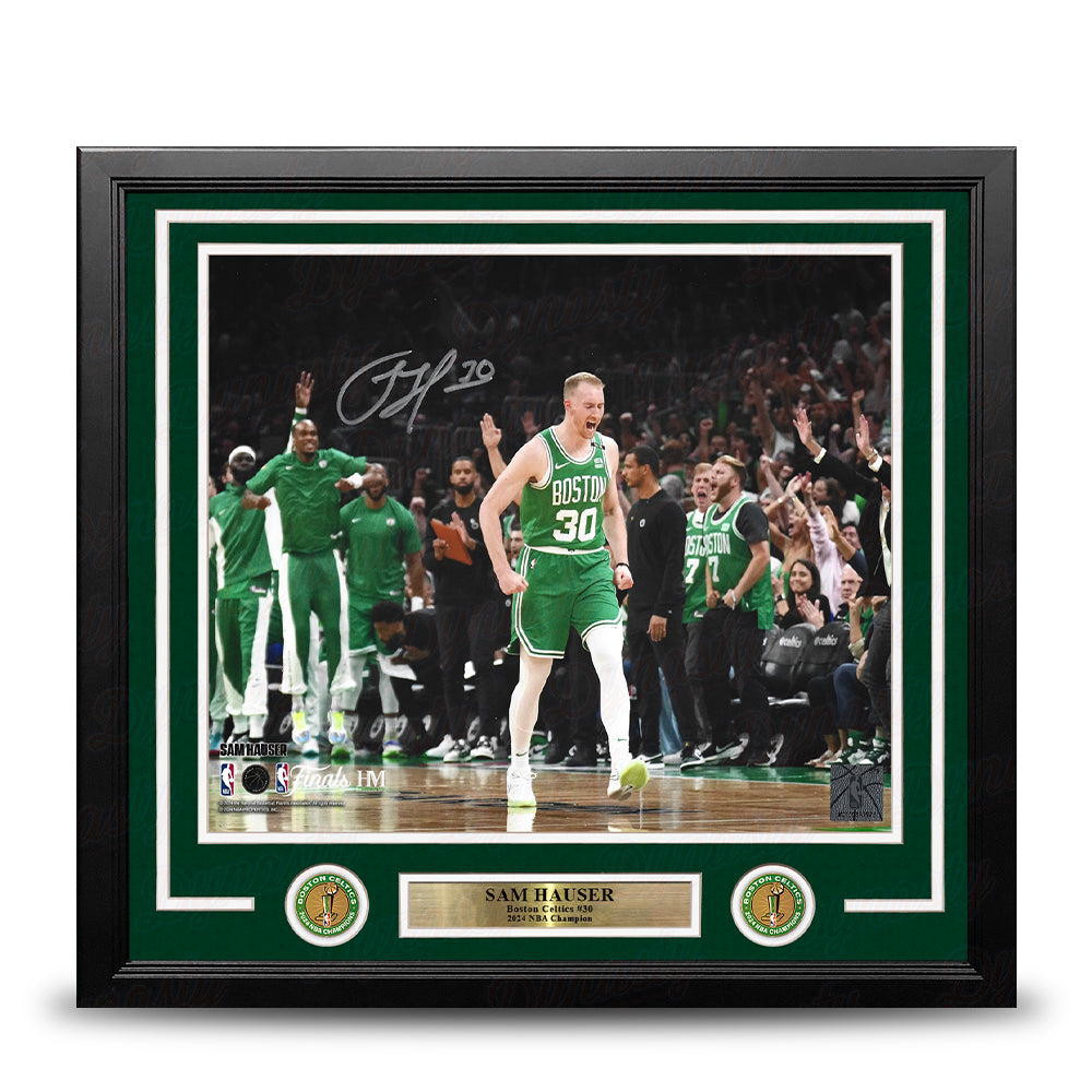Sam Hauser Celebration Autographed Boston Celtics 11" x 14" Framed NBA ...