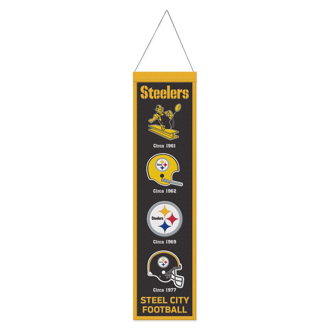 Pittsburgh Steelers 8" x 32" Wool Banner | NFL Football Pennants ...