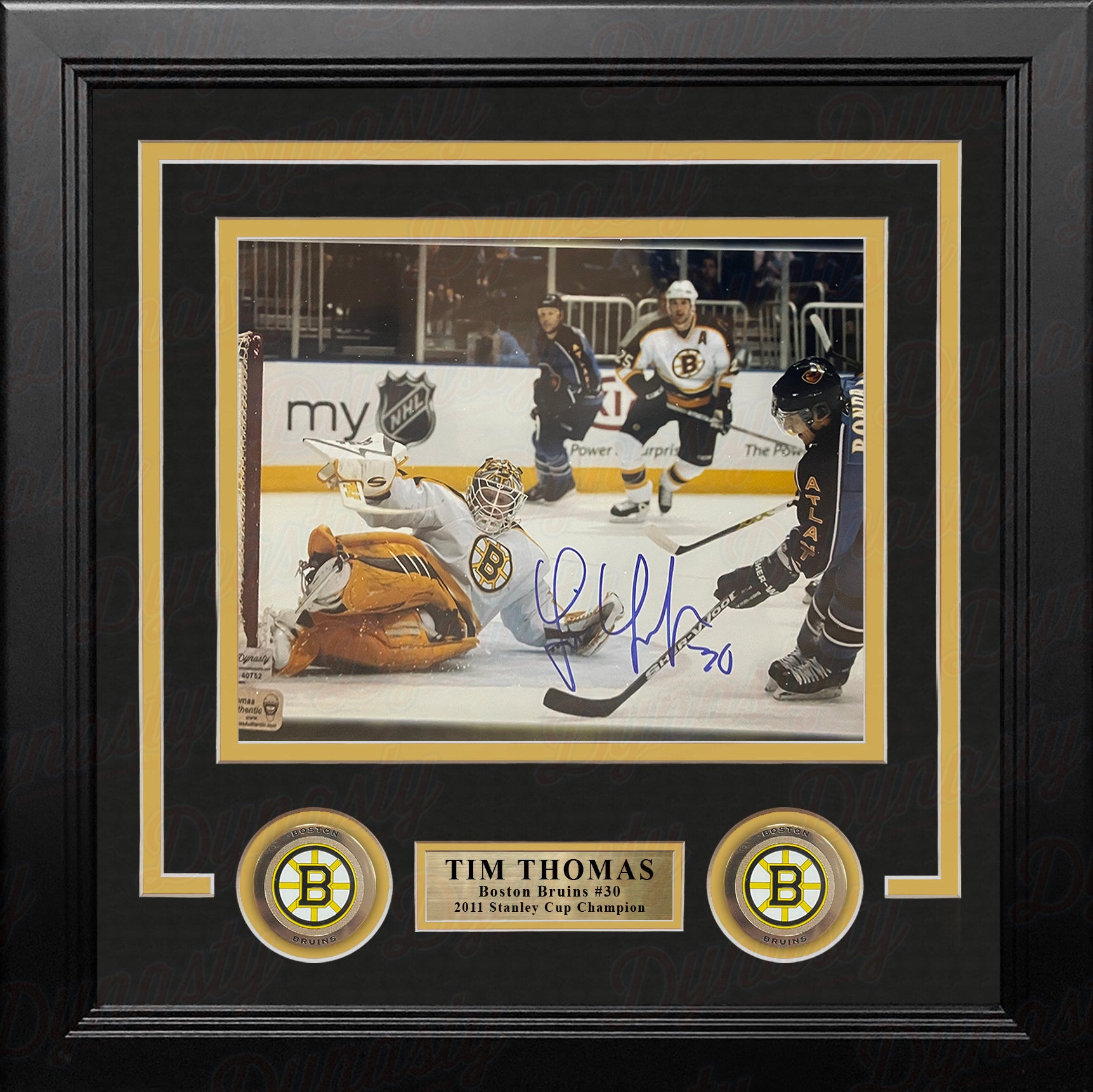 Tim Thomas Kick Save Boston Bruins Autographed 8" x 10" Framed Hockey ...
