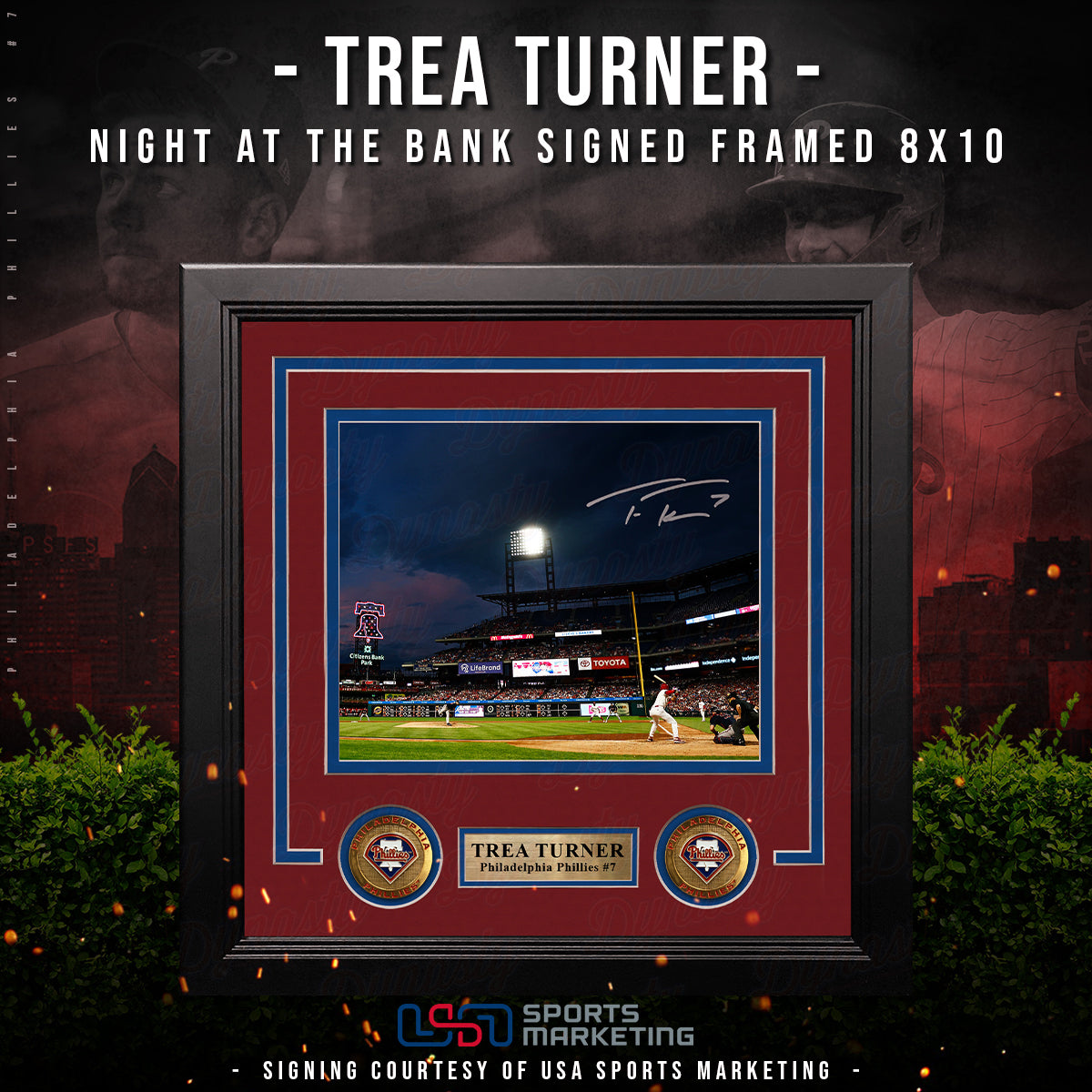 Trea Turner Philadelphia Phillies Autographed Framed Night at The Bank