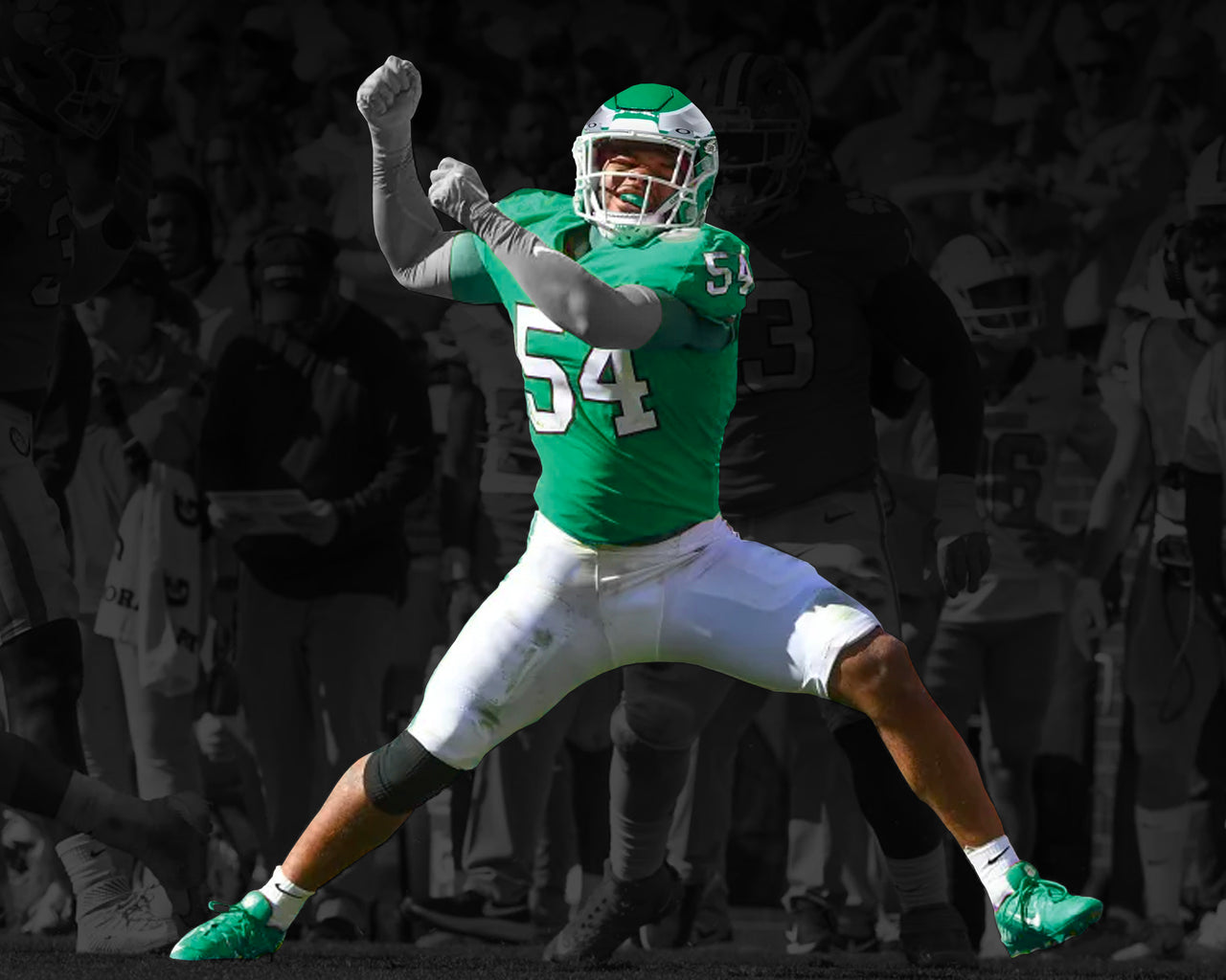 Jeremiah Trotter, Jr. Philadelphia Eagles Blackout Football Photo