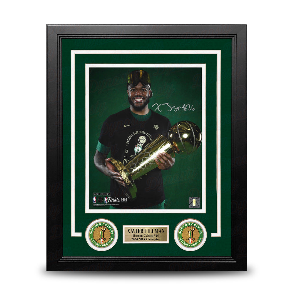 Xavier Tillman Signed Boston Celtics 2024 NBA Champion Trophy 8" x 10 ...