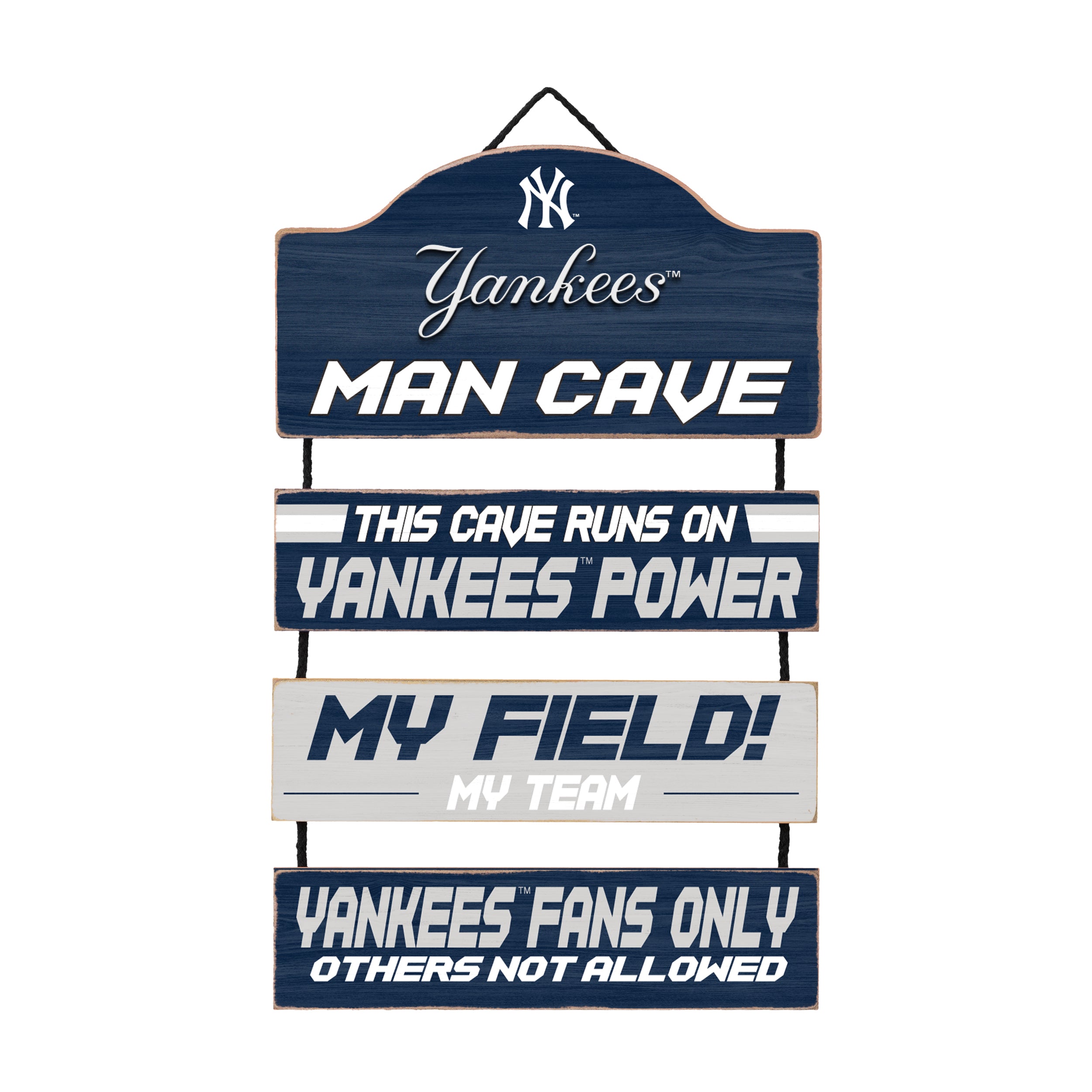 New York Yankees Wooden Man Cave Dangle Sign | Baseball Signs, Banners ...