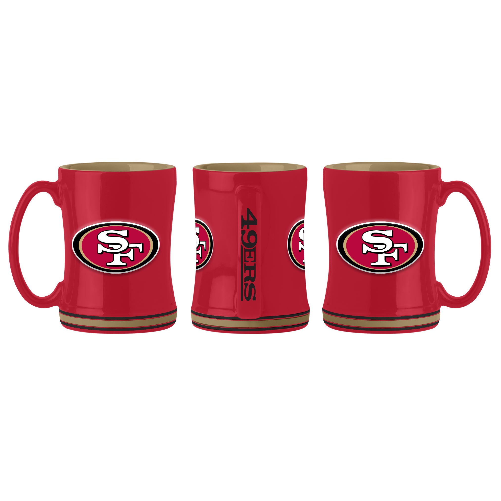 San Francisco 49ers 14 oz. Logo Relief Coffee Mug | Football Drinkware ...