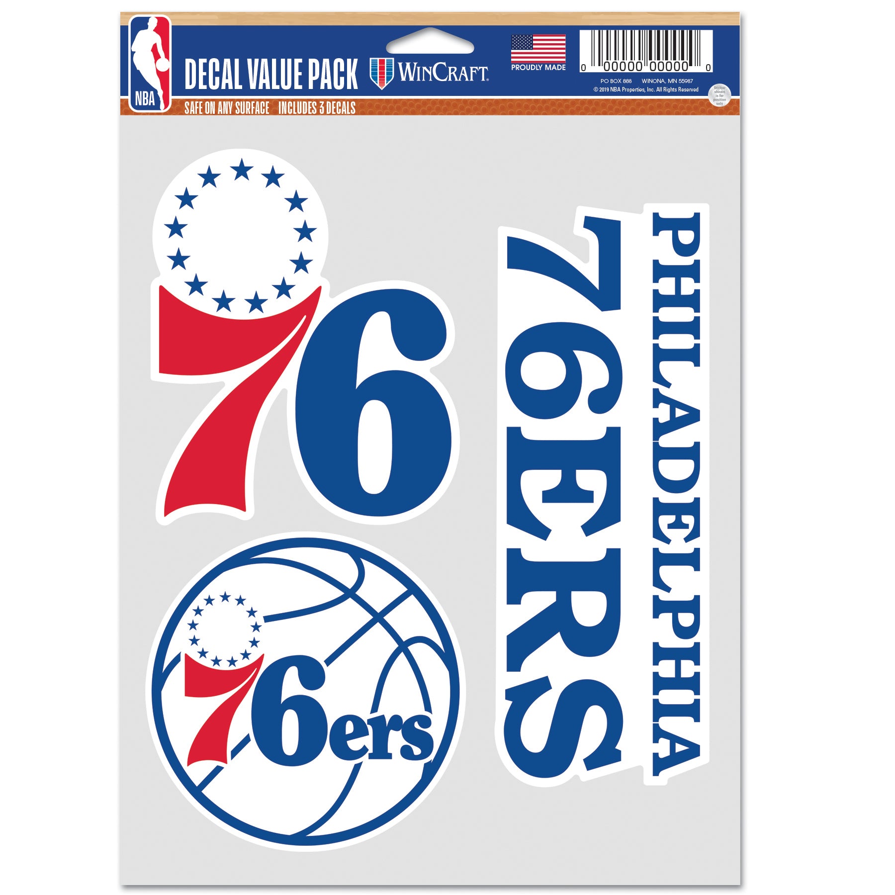 Philadelphia 76ers 3-Piece Fan Multi Use Decal Set | 76ers Car ...