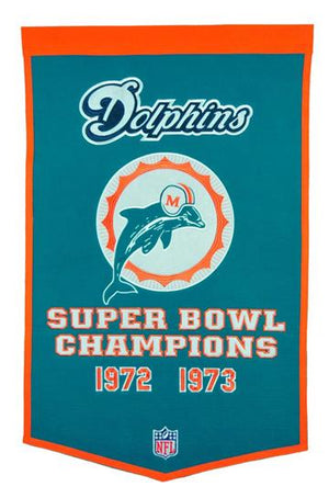 Miami Dolphins Dynasty Banner | NFL Football Pennants, Banners, and Flags