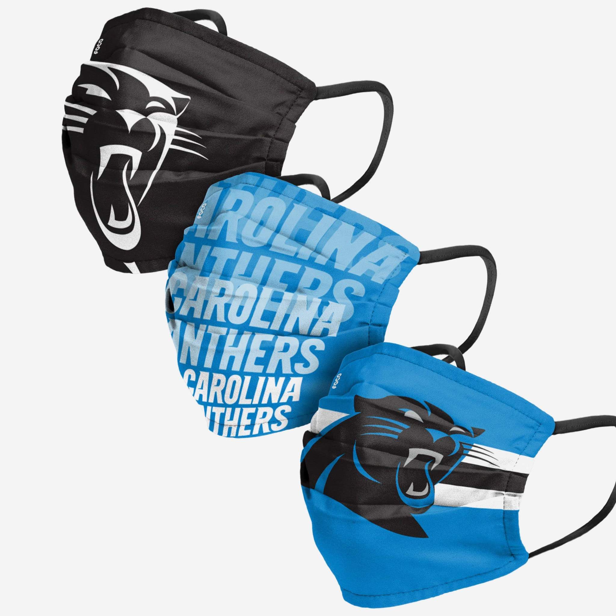 Carolina Panthers 3-Pack Match Day Face Mask Covers | Football ...