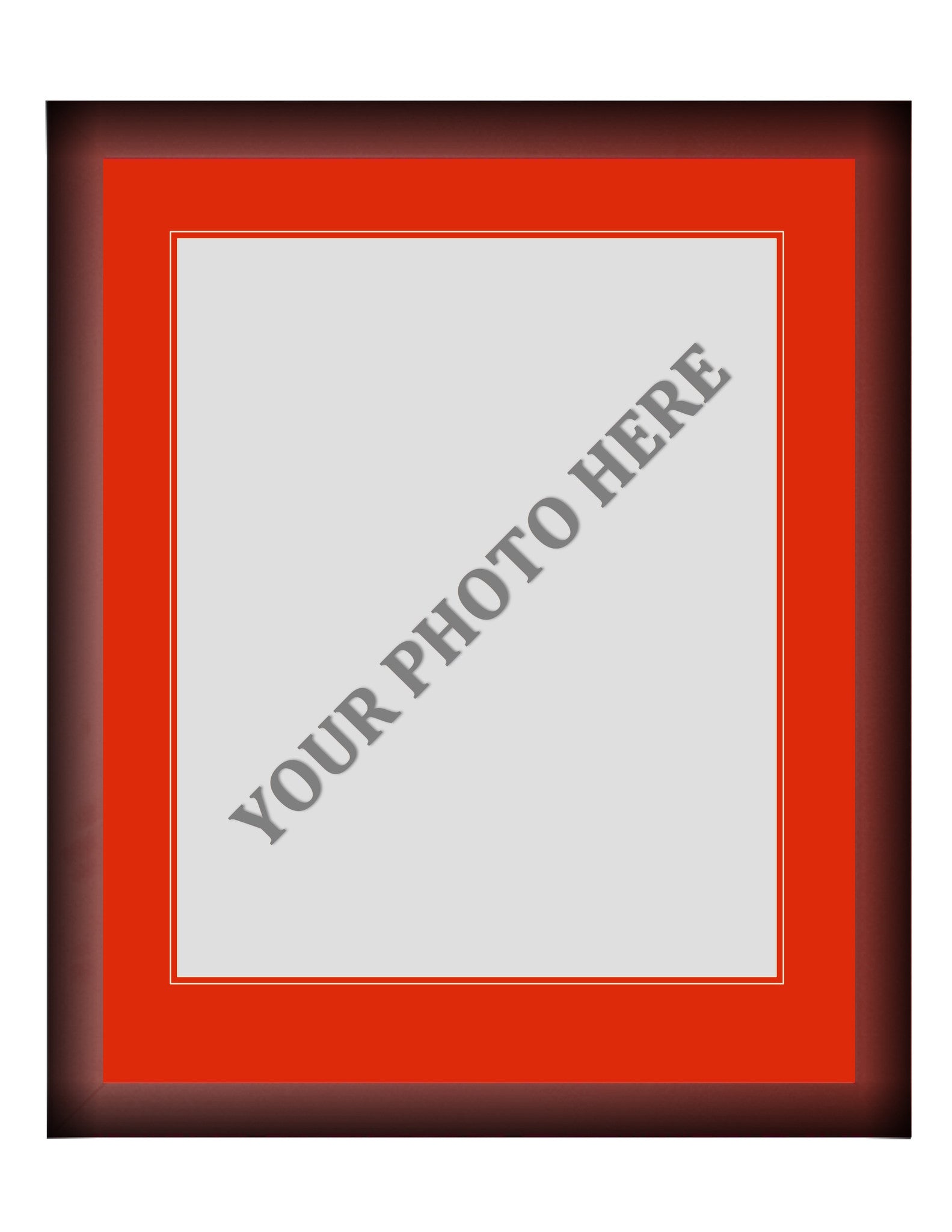 Frame Kit - Cherry Wood Frame | Red Matting | Red Trim