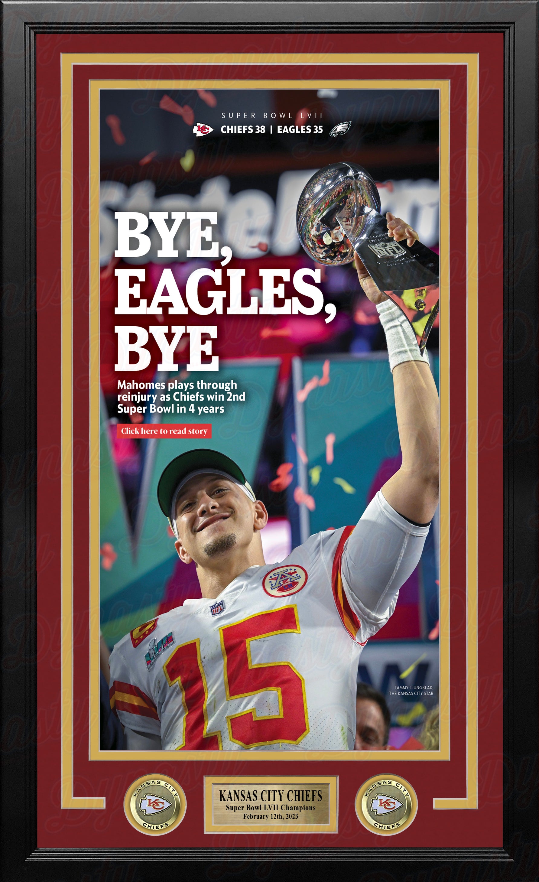 Kansas City Chiefs Super Bowl LVII Championship Framed Kansas City Star ...