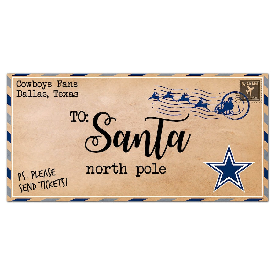 Dallas Cowboys 6'' x 12'' Letter to Santa Sign | Sports Holiday ...