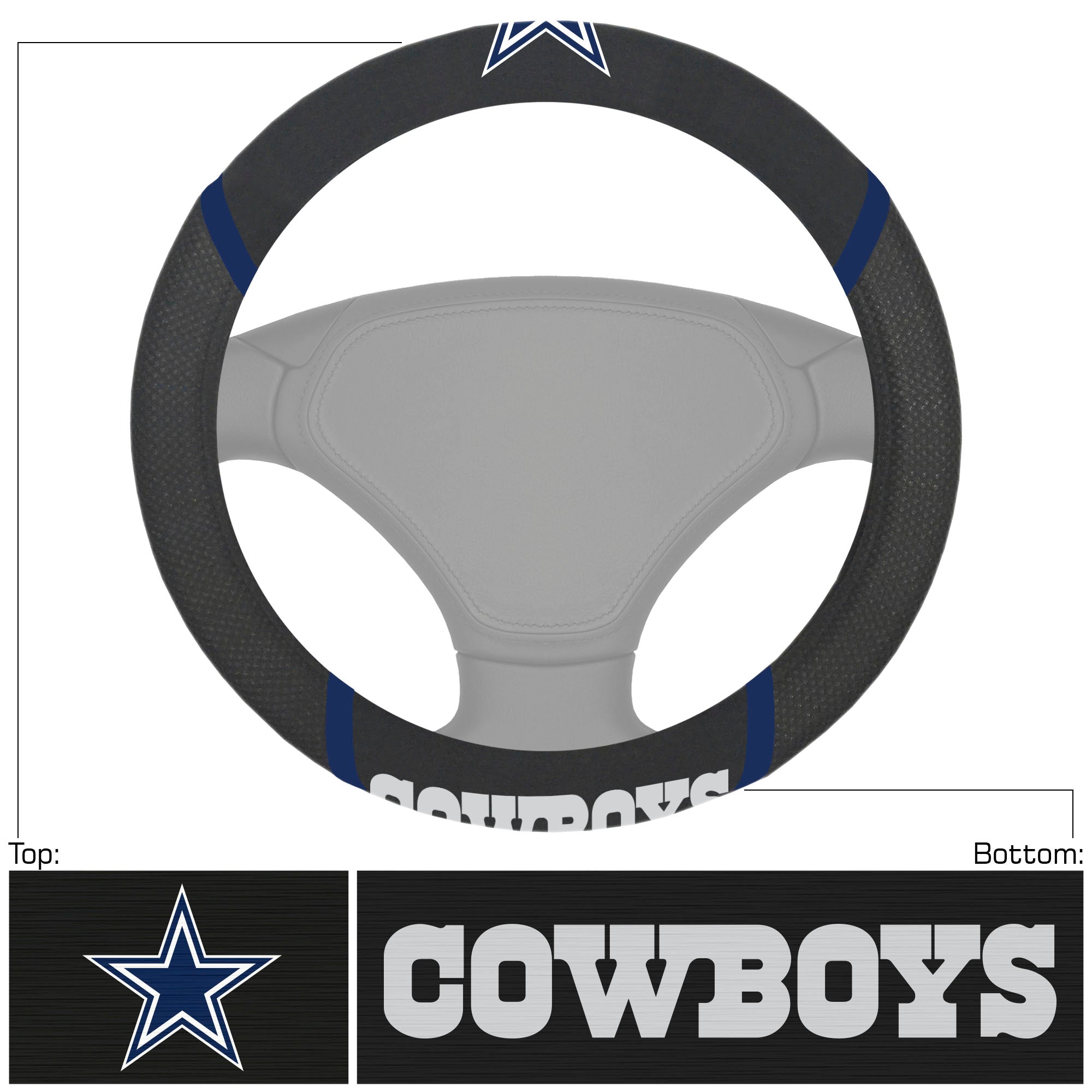Dallas Cowboys NFL Football Deluxe Steering Wheel Cover | NFL Football ...