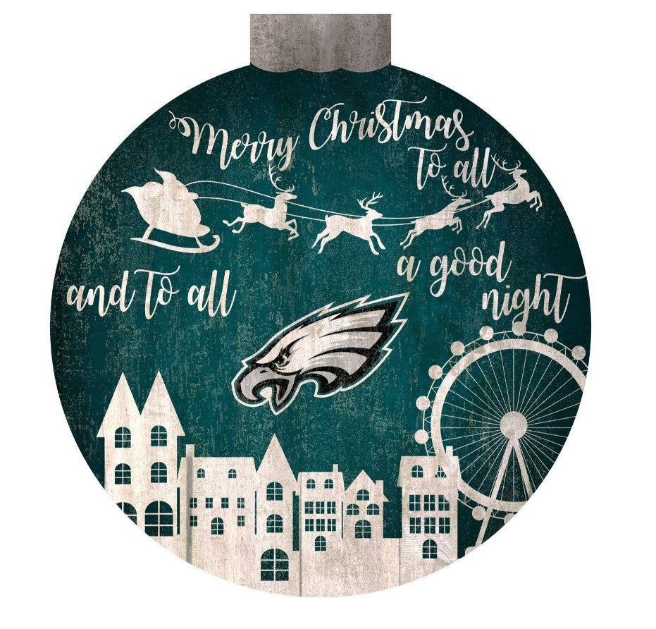 Philadelphia Eagles 12" Christmas Village Wall Art Wood Sign | Sports ...