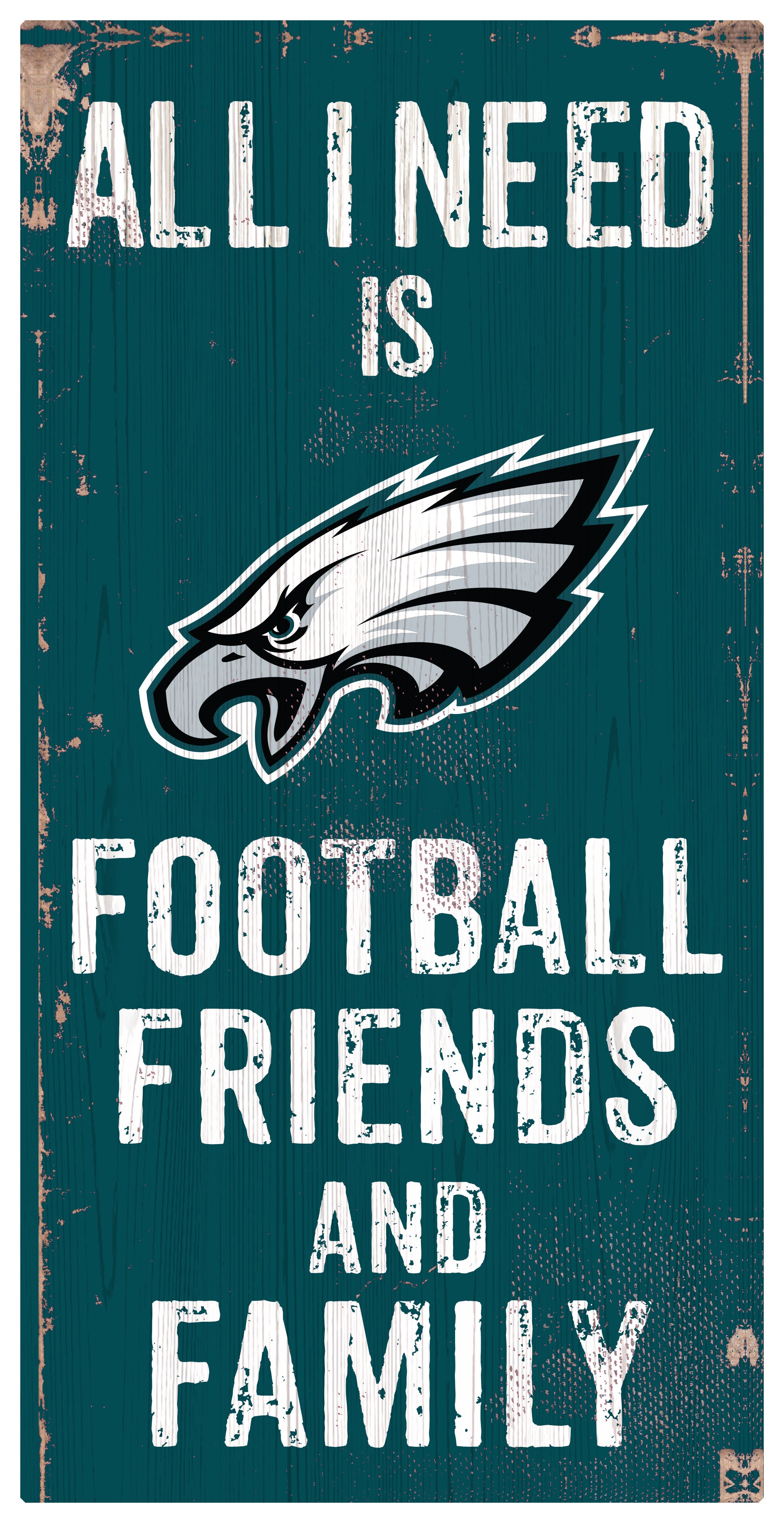 Philadelphia Eagles Football, Friends, & Family Green Wood Sign ...