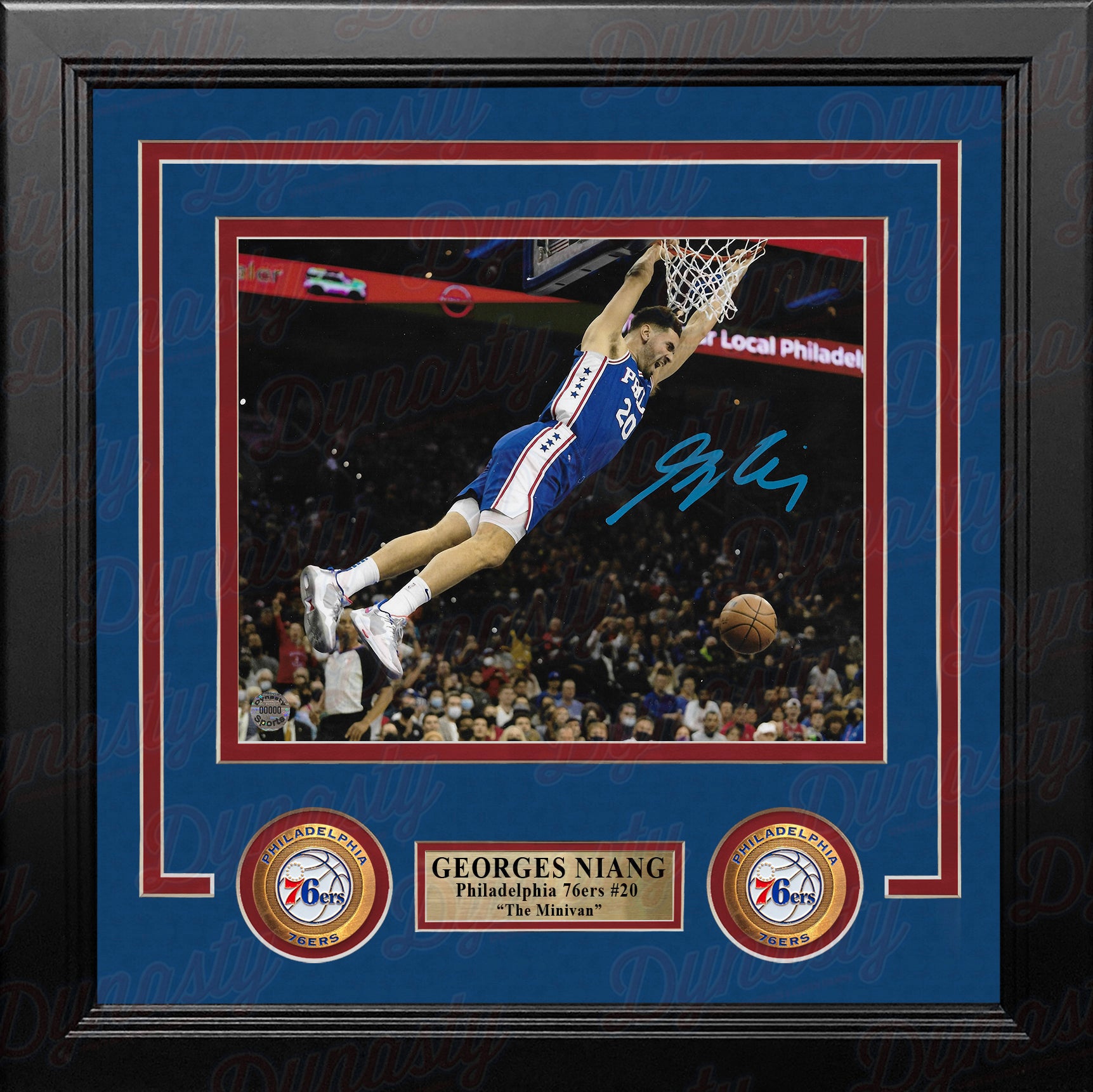 Georges Niang in Action Philadelphia 76ers Autographed Framed ...
