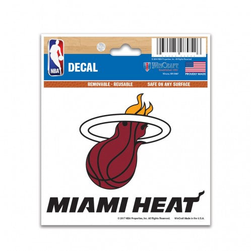 Miami Heat 3x4 Decal | Heat Car Accessories, Novelties, and Collectibles