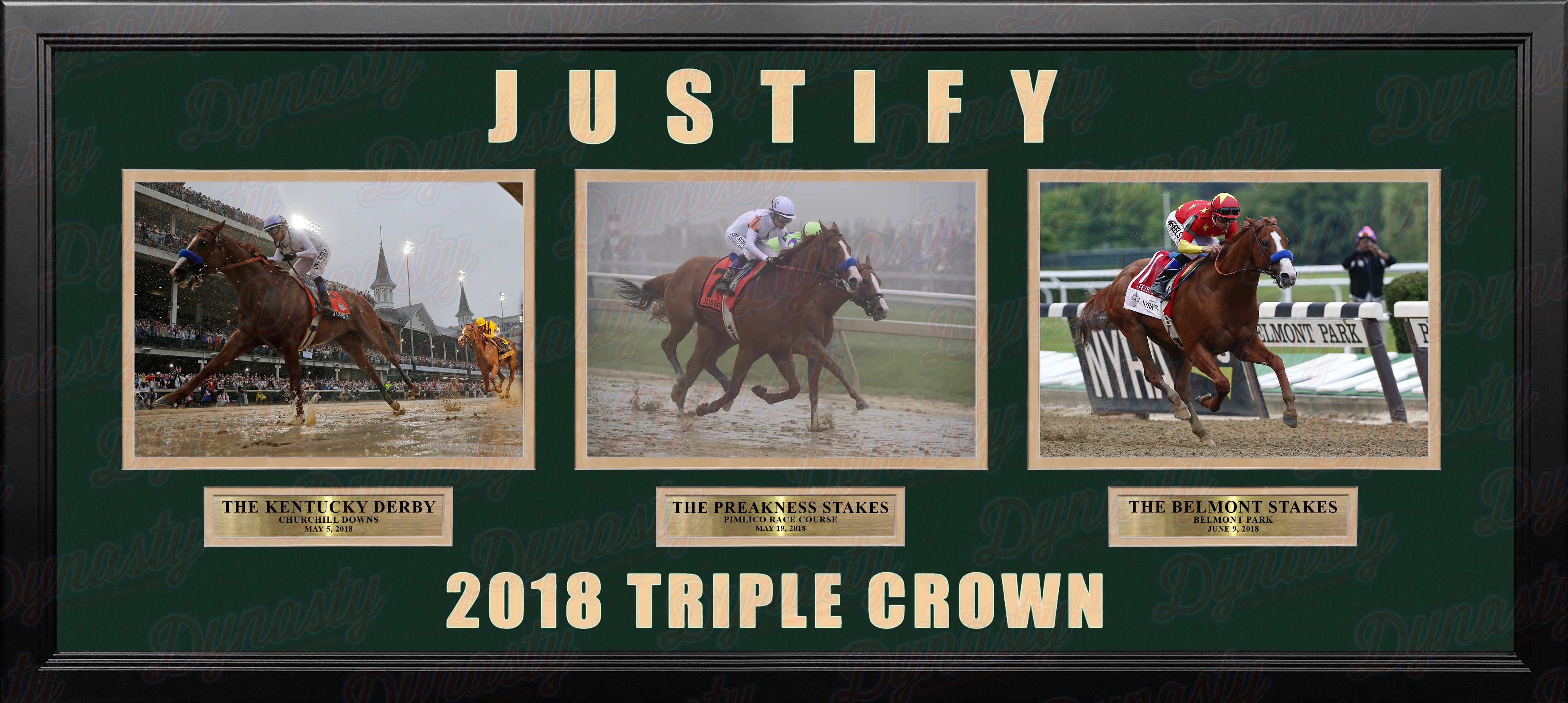 Mike Smith & Justify 2018 Triple Crown Winner Framed and Matted Horse ...