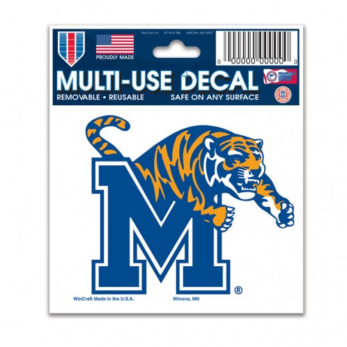 Memphis Tigers 3x4 Decal | Memphis Car Accessories, Novelties, and ...