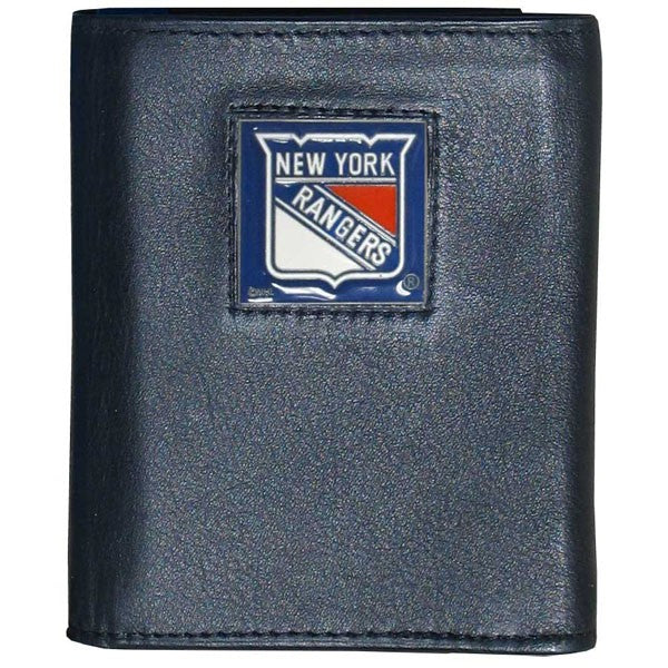 New York Rangers FineGrain Leather Tri-Fold Wallet | Hockey Wallets ...
