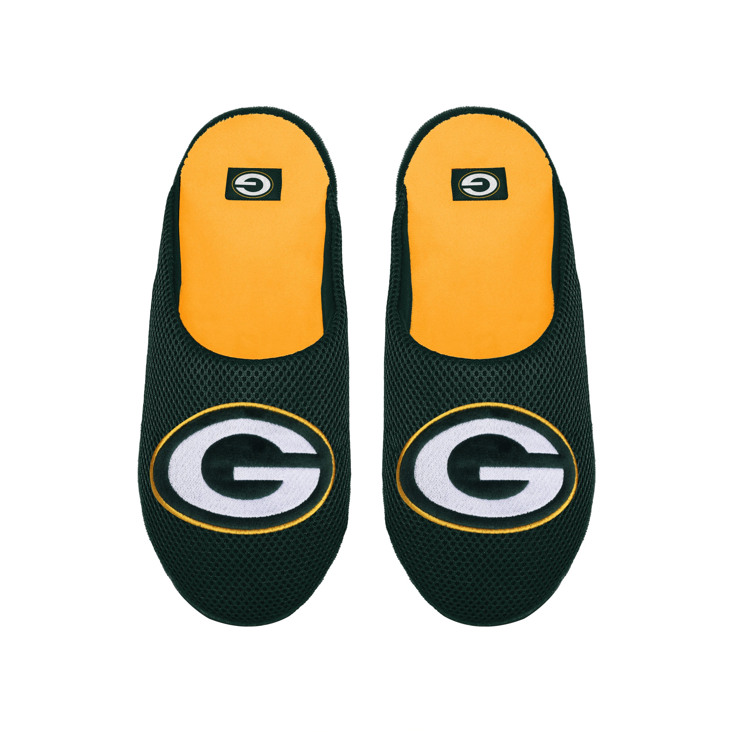 Green Bay Packers Big Logo Mesh Slide Slippers | NFL Socks, Slippers ...