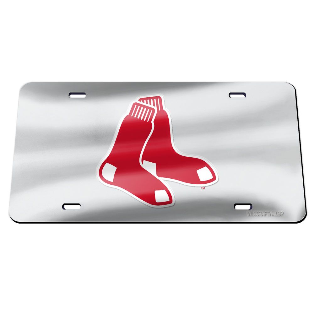 Boston Red Sox Laser Engraved License Plate - Mirror Team Color | MLB ...
