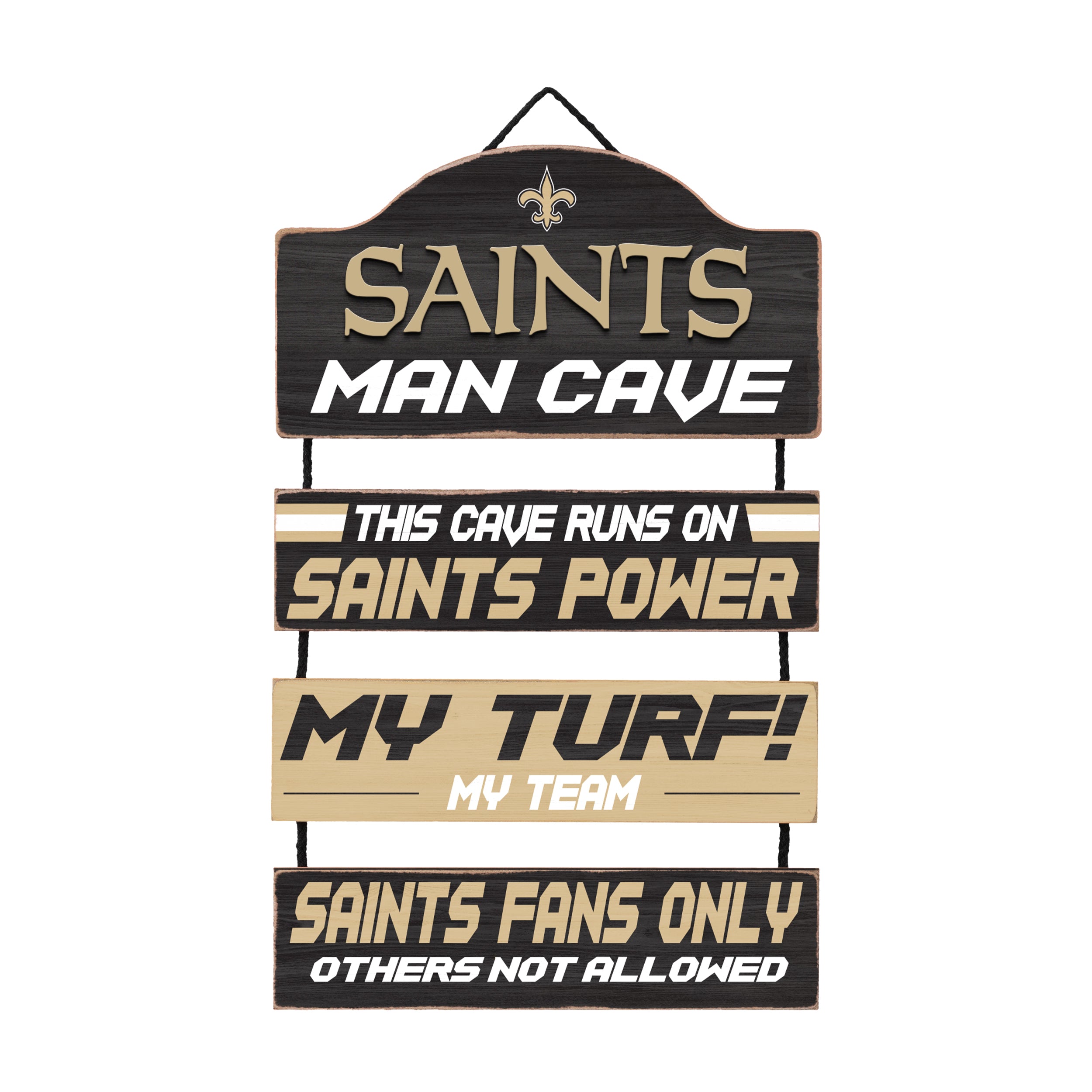 New Orleans Saints Wooden Man Cave Dangle Sign | Football Signs ...
