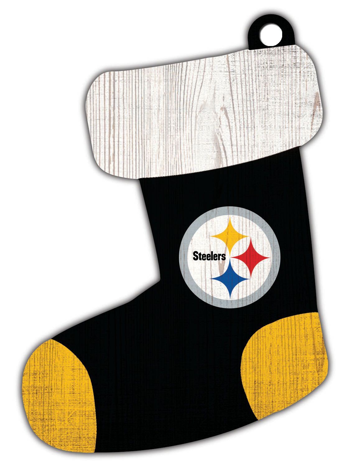 Pittsburgh Steelers Wooden Stocking Ornament | Sports Holiday Ornaments ...