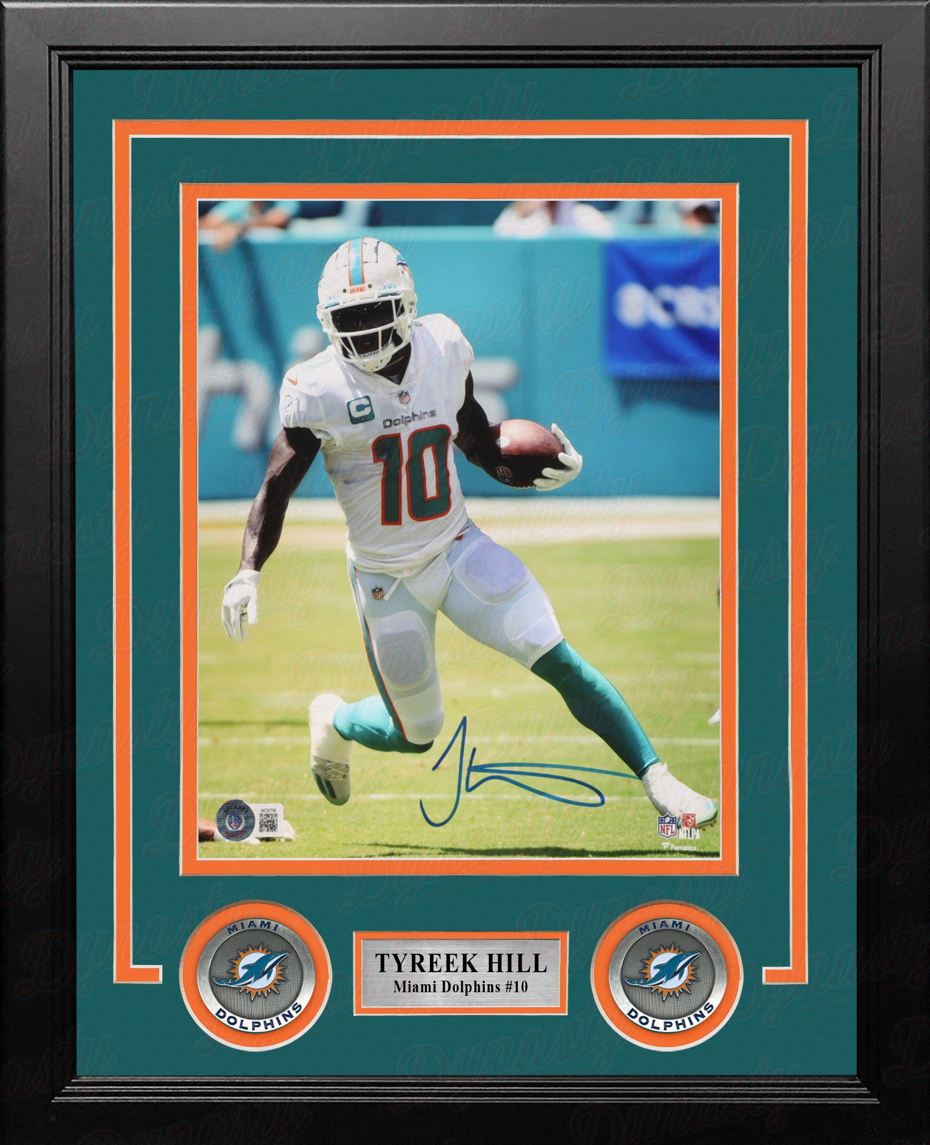 Tyreek Hill in Action Miami Dolphins Autographed 8" x 10" Framed ...